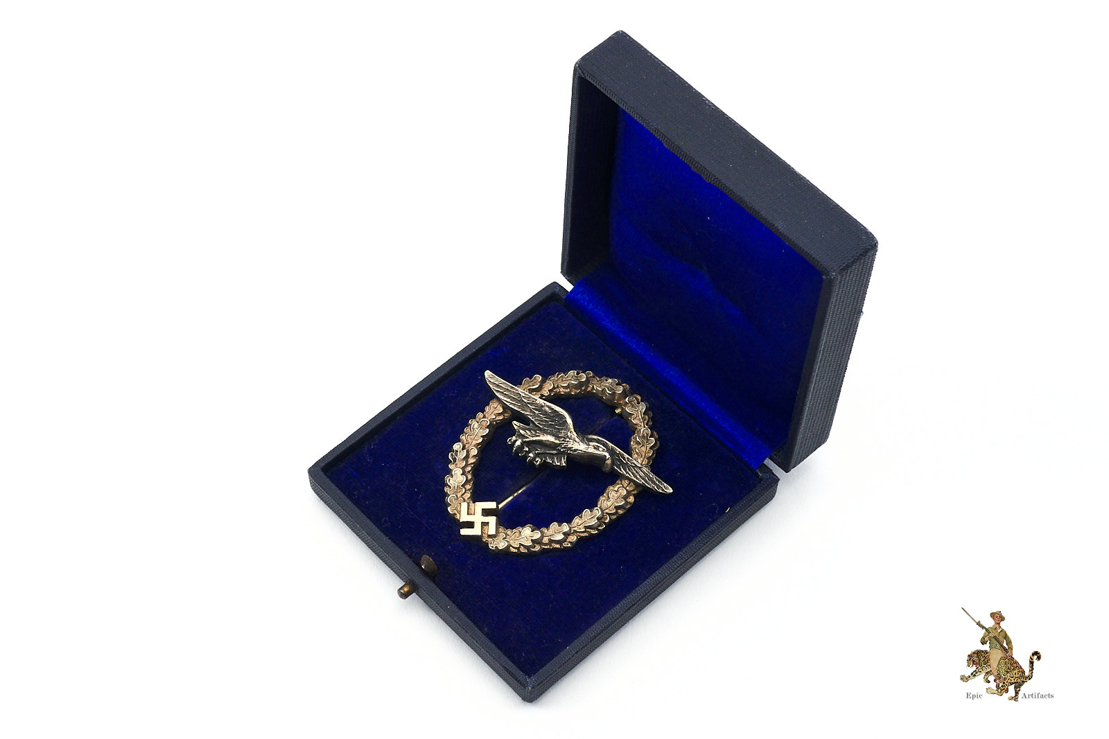 Early Cased Juncker Glider Pilot Badge - Nickel Silver - Epic Artifacts