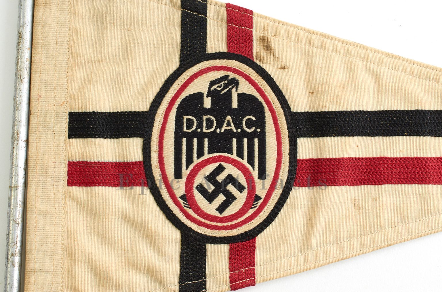 Original WWII German DDAC Car Pennant with Pole - Epic Artifacts
