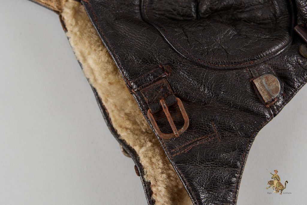 German Leather Flight Cap - Epic Artifacts - German WW2