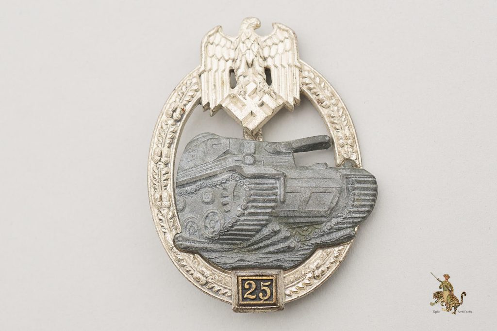 25 Engagement Panzer Assault Badge in Silver - Epic Artifacts
