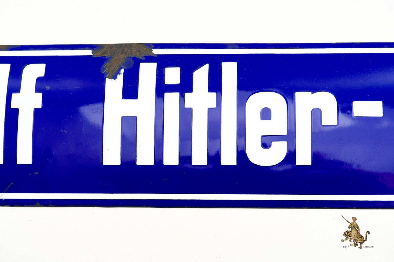 Adolf Hitler Street Sign - Epic Artifacts - Original WWII