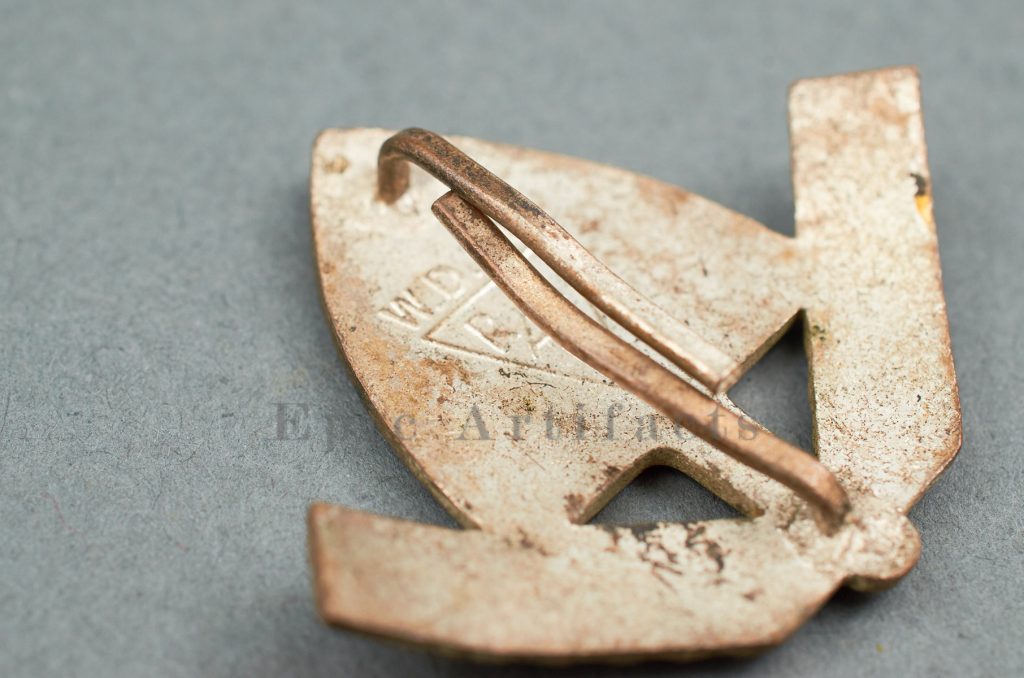 Original German WWII Enamel RAD Officer Cap Badge - Epic Artifacts