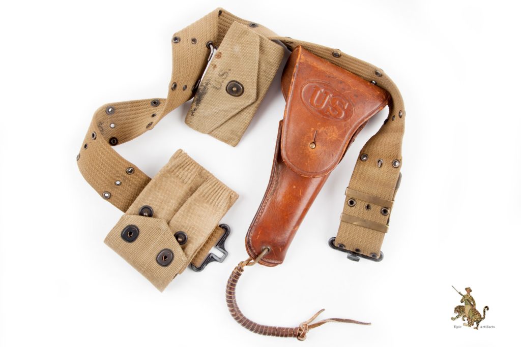 WWII US Pistol Belt with Holster - Epic Artifacts - American World War Two