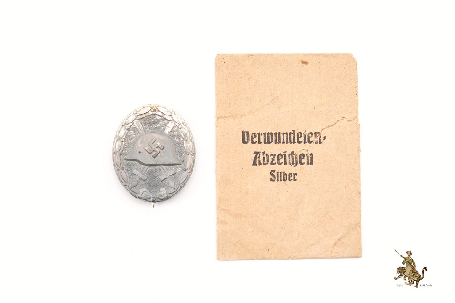 Silver Wound Badge with Packet - Carl Wild - Epic Artifacts