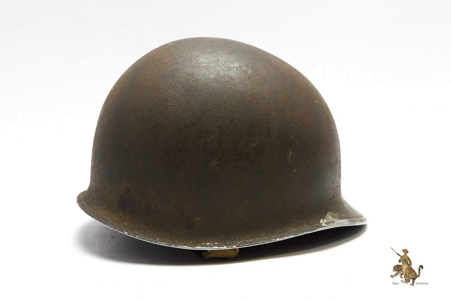 Front Seam Fixed Bale WW2 M1 Helmet - Epic Artifacts