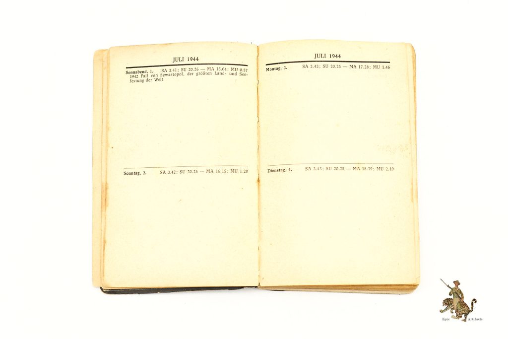 1944 Black SS Diary - Epic Artifacts