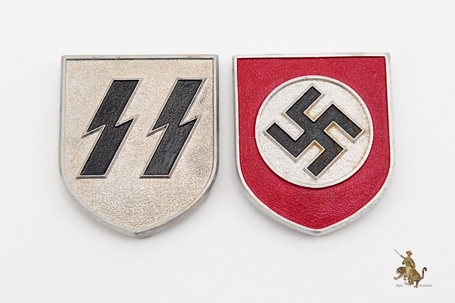 SS Pith Helmet Shields - Epic Artifacts - German WW2