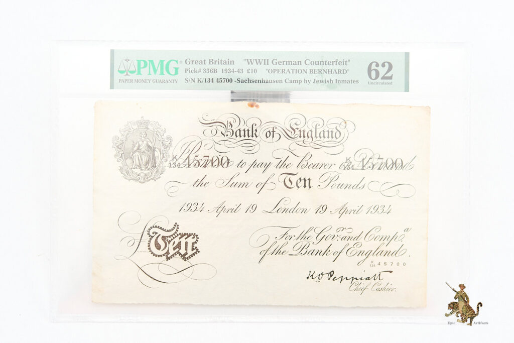 WWII German Operation Bernhard Counterfeit £10 Note - Epic Artifacts
