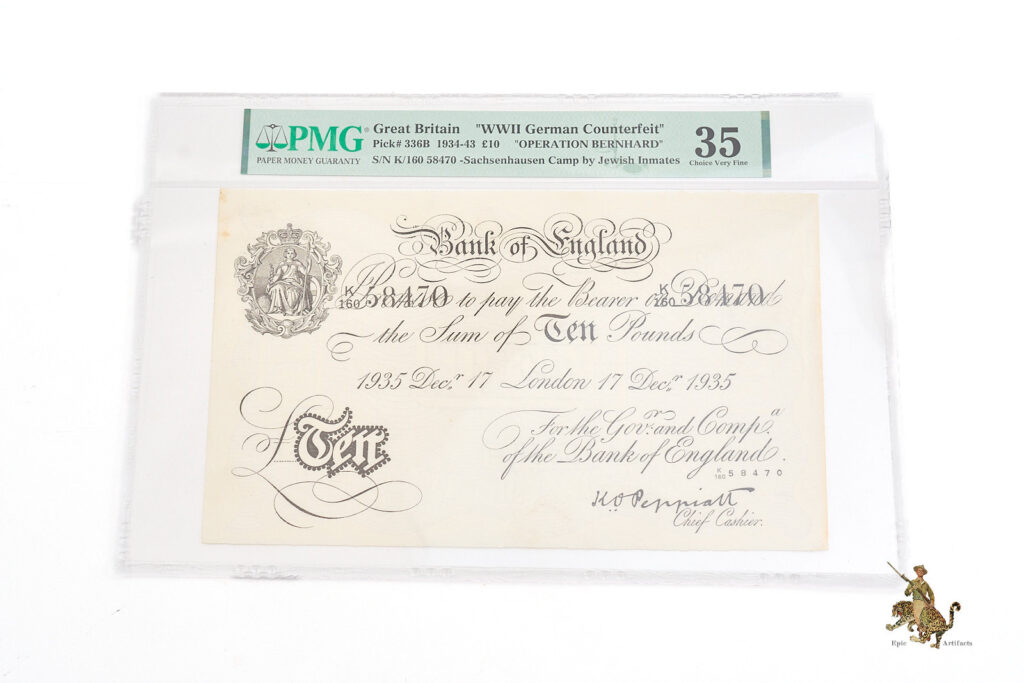 WWII German Operation Bernhard Counterfeit £10 Note - Epic Artifacts